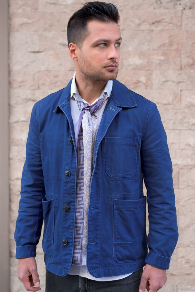 Lilac pure silk scarf for men - Ancientgreekscarves.com